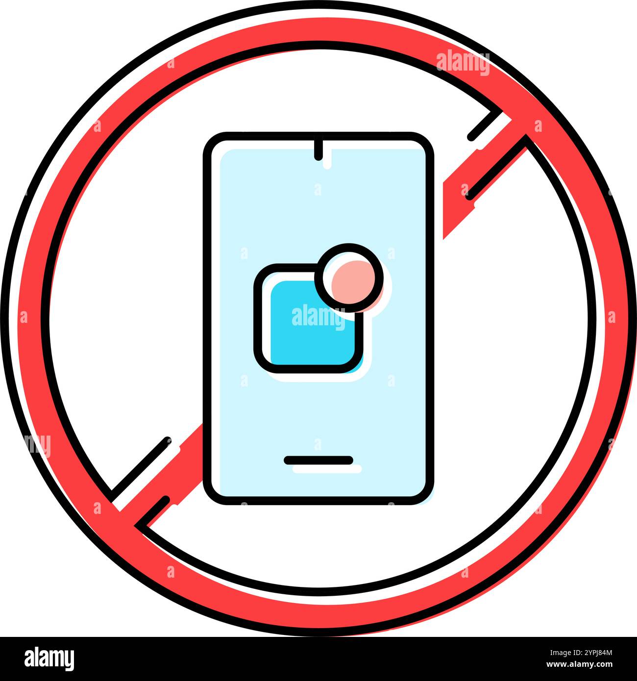 no app required label product caution color icon vector illustration ...