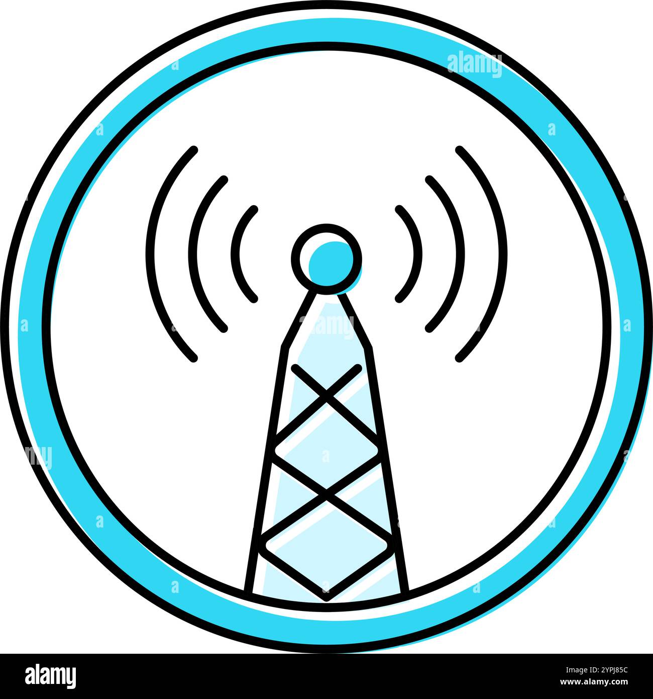 electromagnetic interference label color icon vector illustration Stock ...