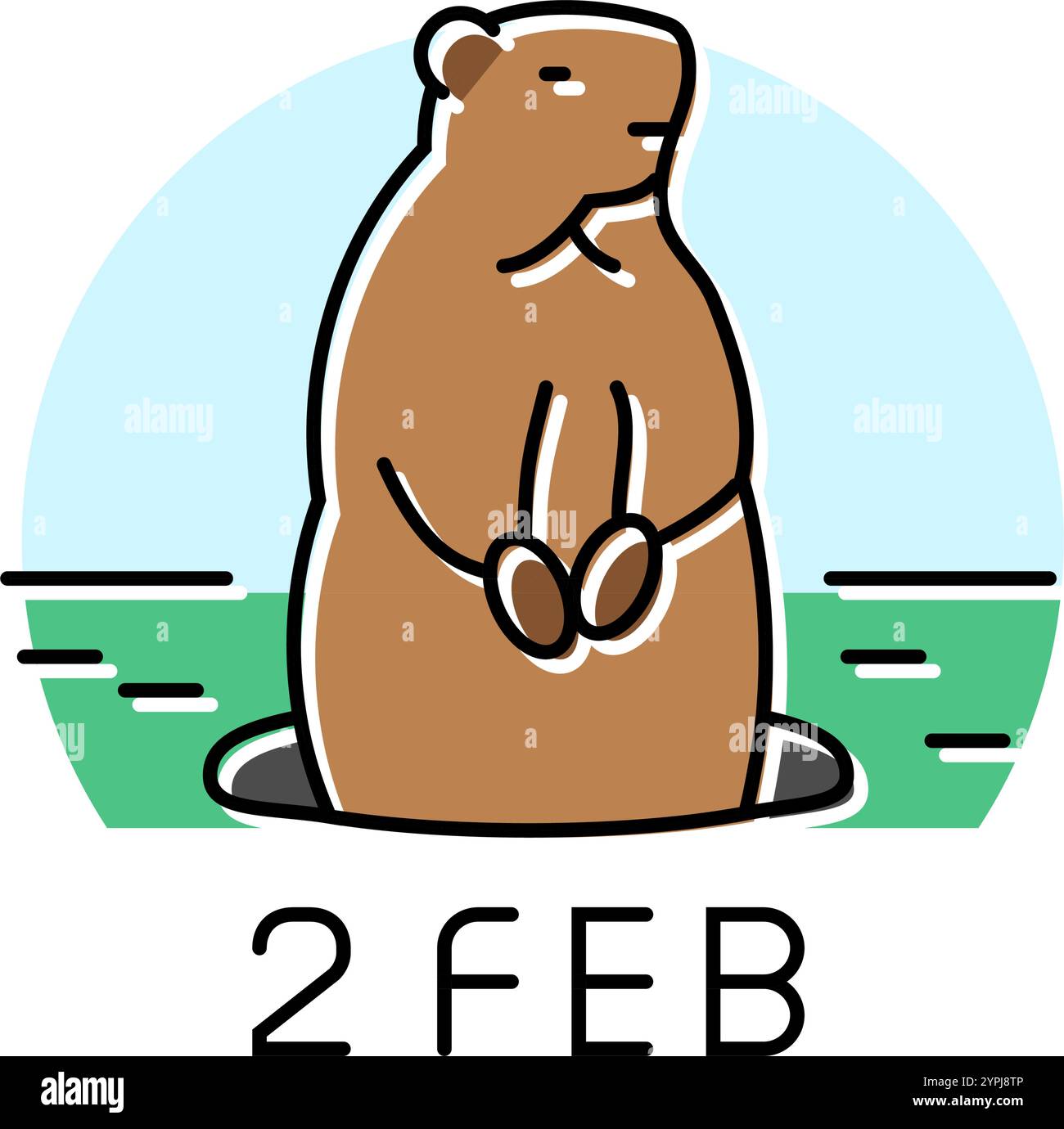 groundhog day usa holiday color icon vector illustration Stock Vector ...