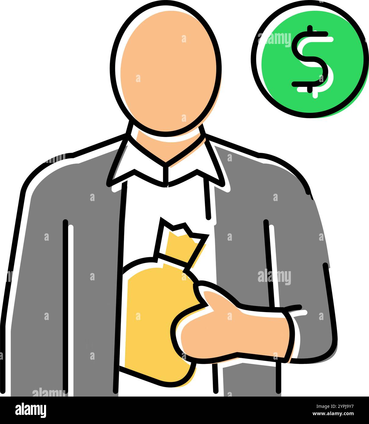 embezzlement money business cash color icon vector illustration Stock ...