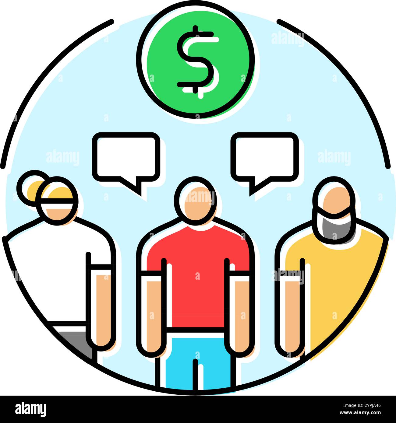 collusion money business cash color icon vector illustration Stock ...