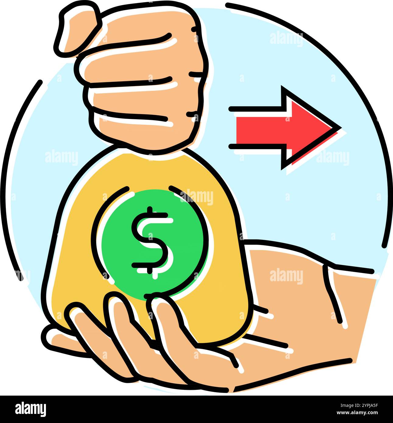 kickback money business cash color icon vector illustration Stock ...