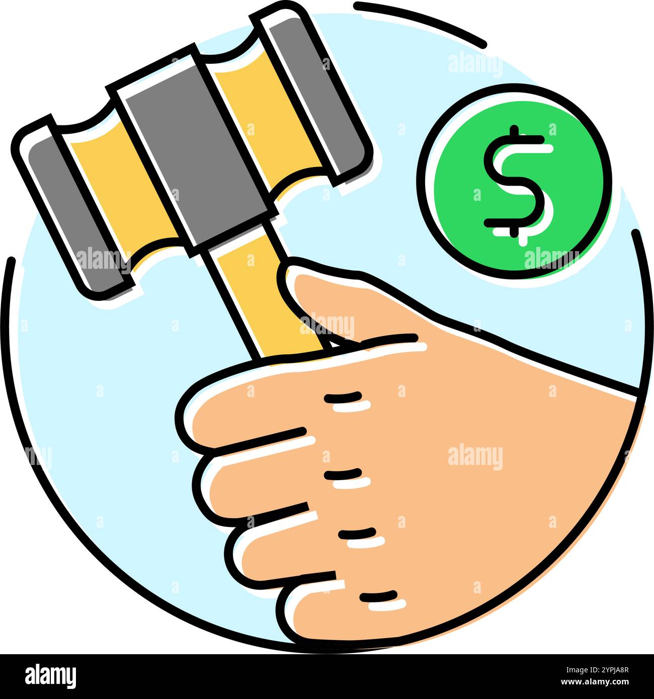 bid rigging money business cash color icon vector illustration Stock ...