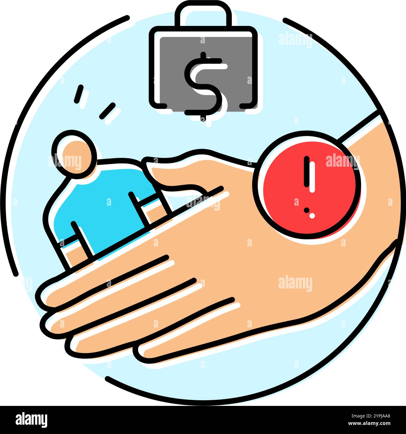 abuse power money business cash color icon vector illustration Stock ...