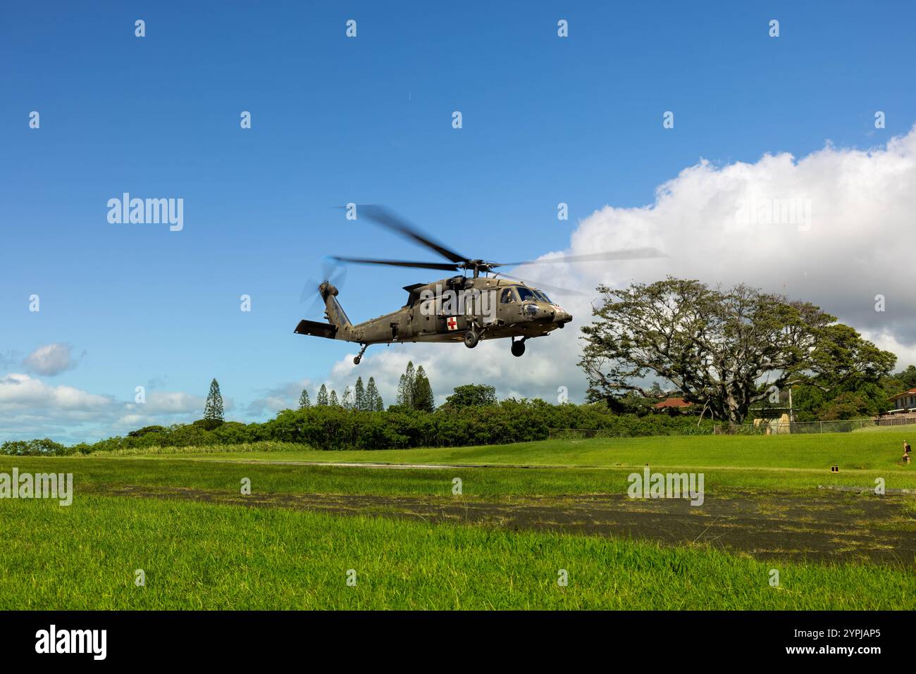 A U.S. Army UH-60Q Black Hawk transports a simulated casualty to Marine ...