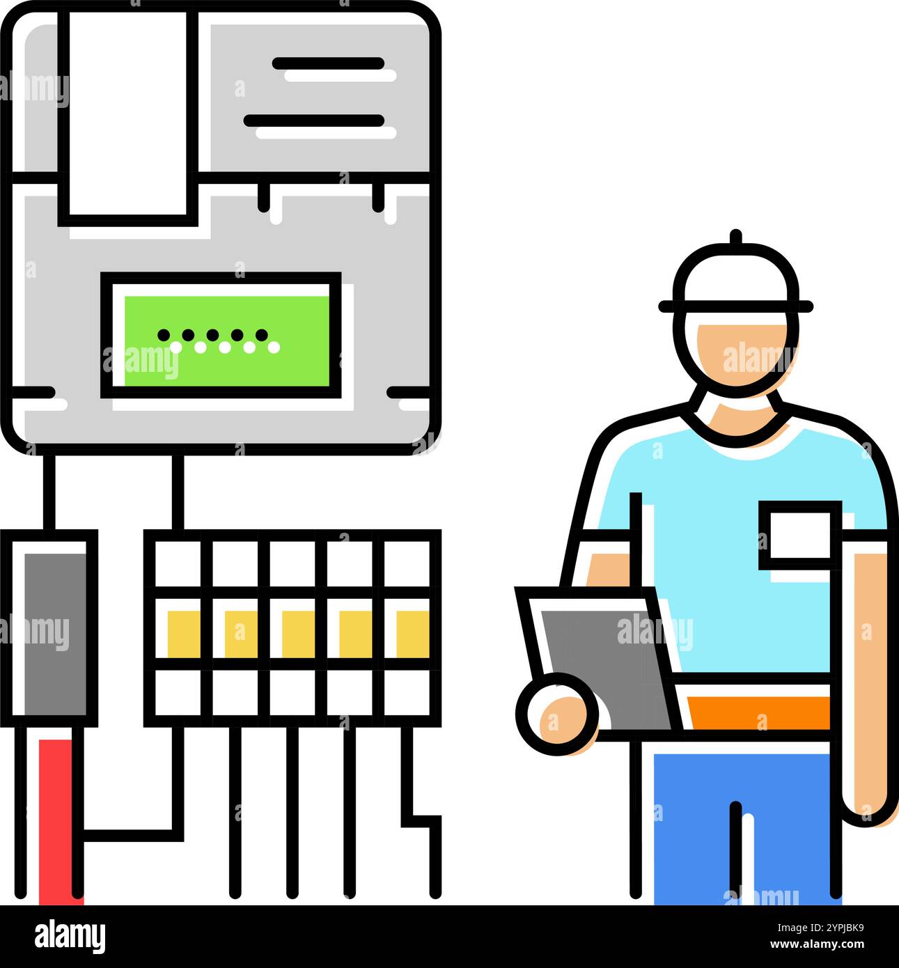 smart meter installation color icon vector illustration Stock Vector ...