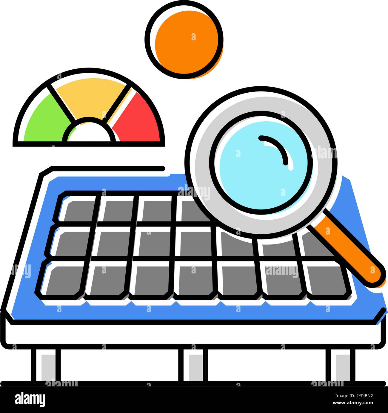 solar potential assessment color icon vector illustration Stock Vector ...