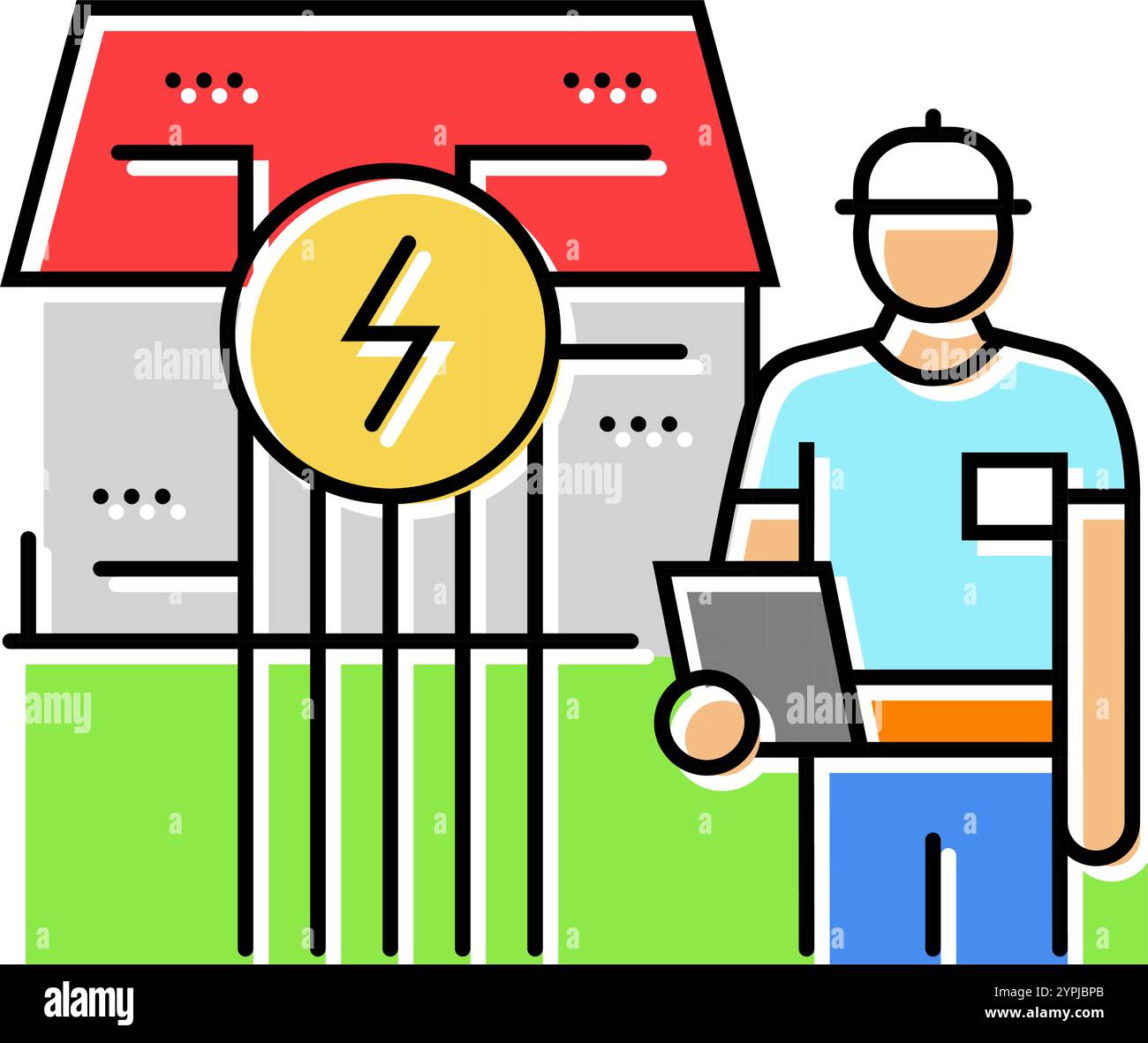 building envelope inspection color icon vector illustration Stock ...