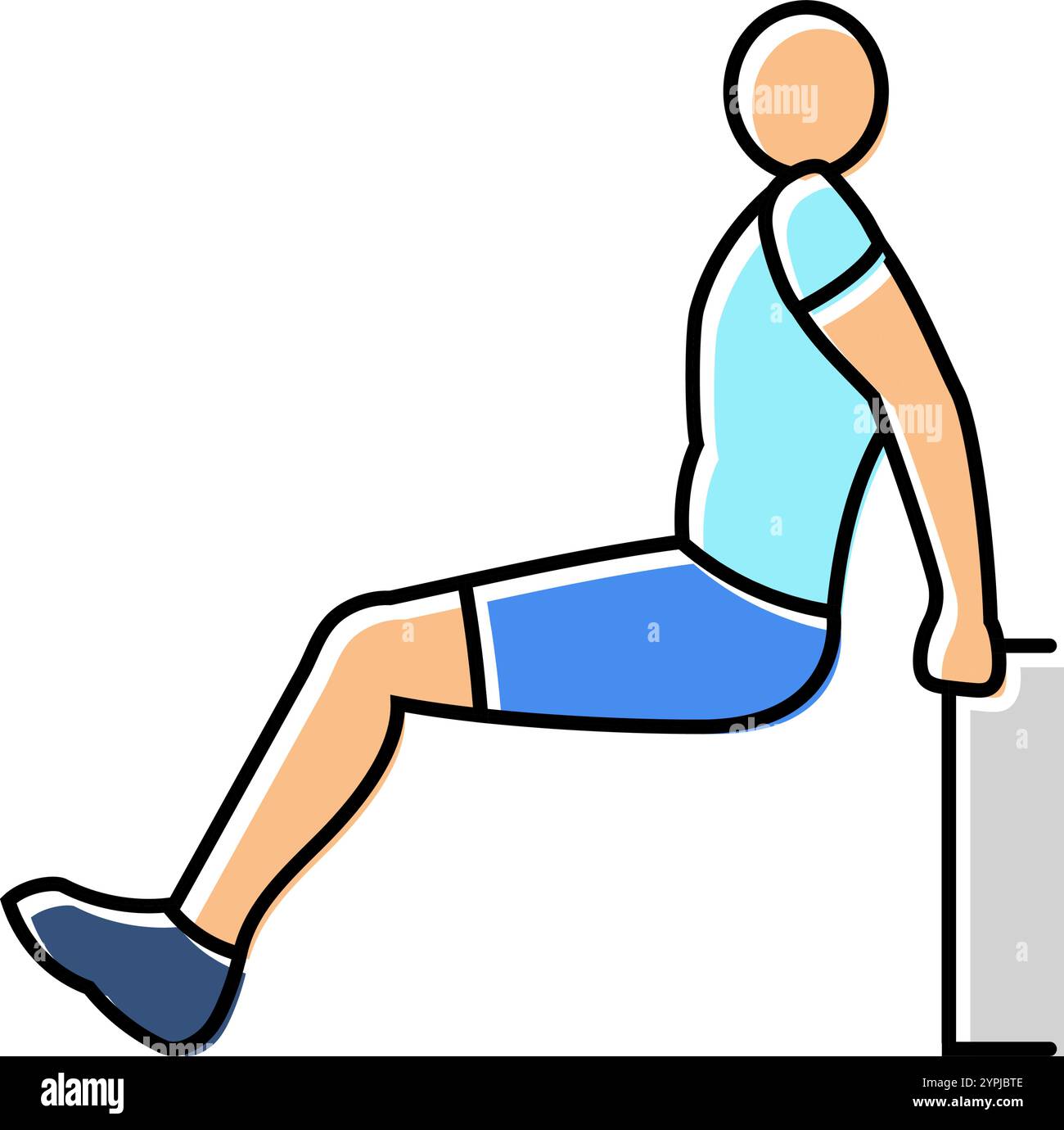 tricep dips arm fitness exercise color icon vector illustration Stock ...