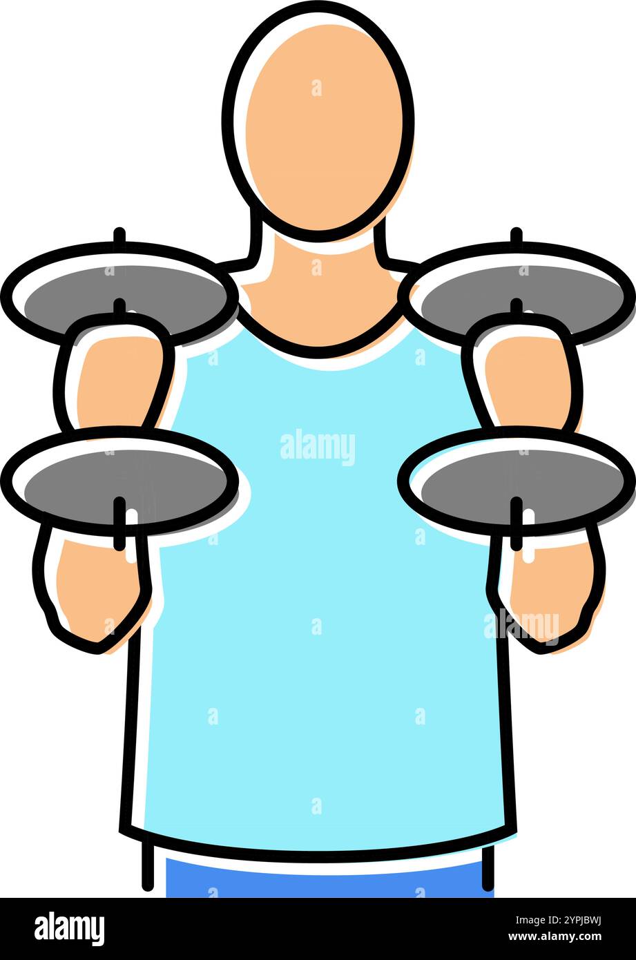 hammer curls arm fitness exercise color icon vector illustration Stock ...