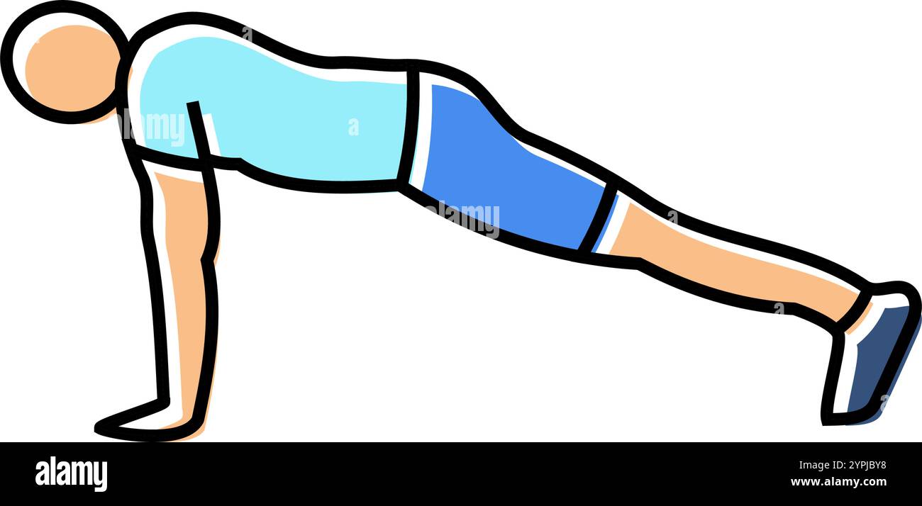 Exercise push ups woman illustration Stock Vector Images - Alamy