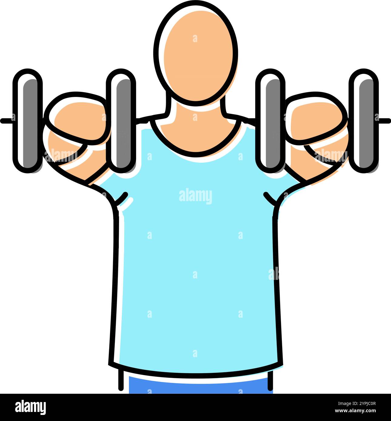 front raises arm fitness exercise color icon vector illustration Stock ...