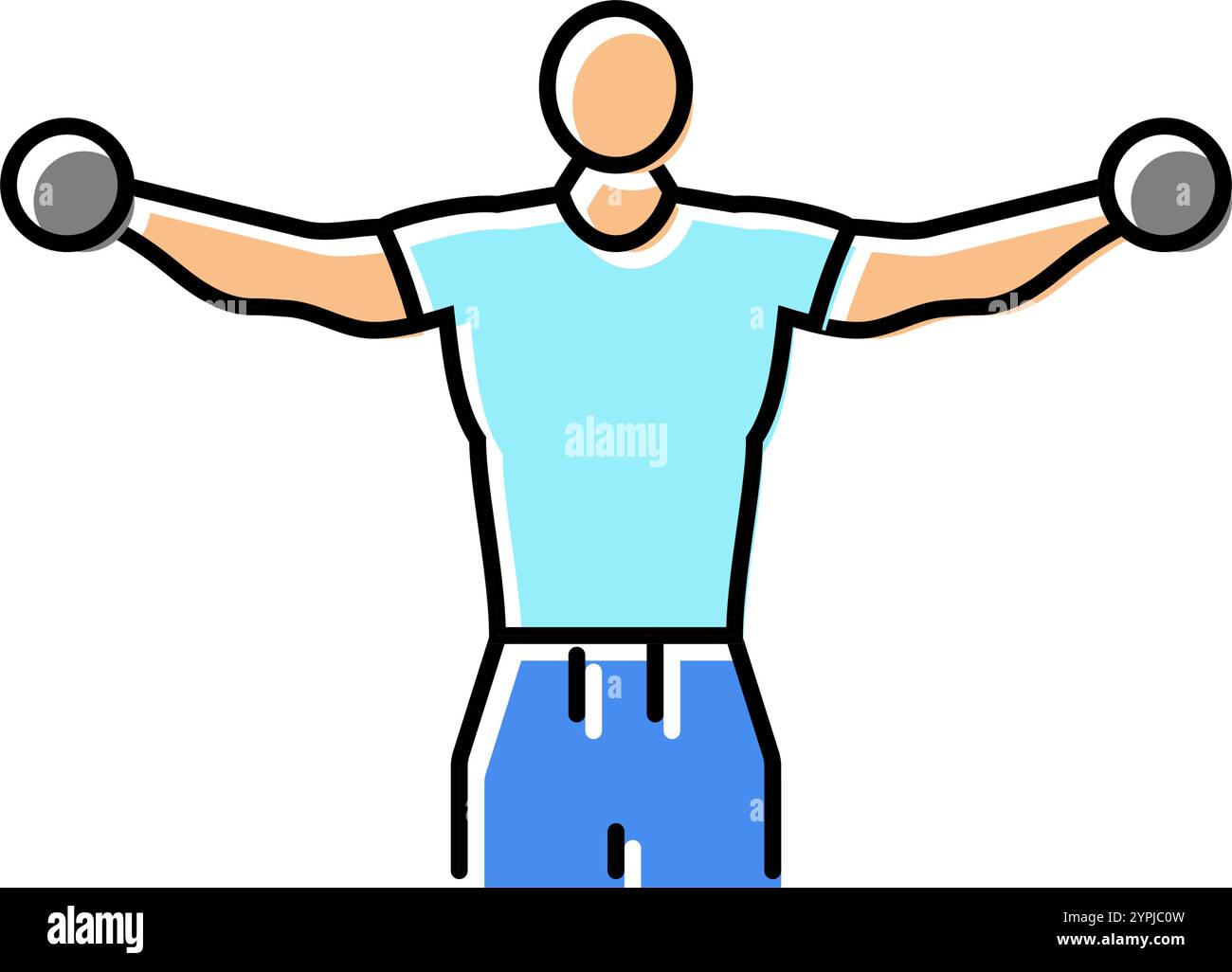 lateral raises arm fitness exercise color icon vector illustration ...