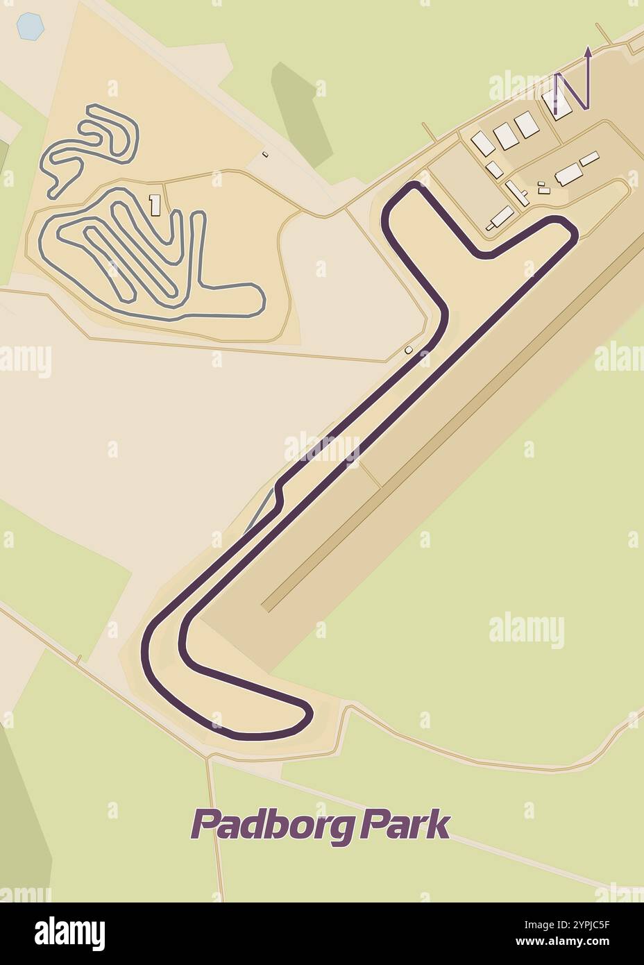 This is a map of the Padborg Park race track, a motorsport facility ...
