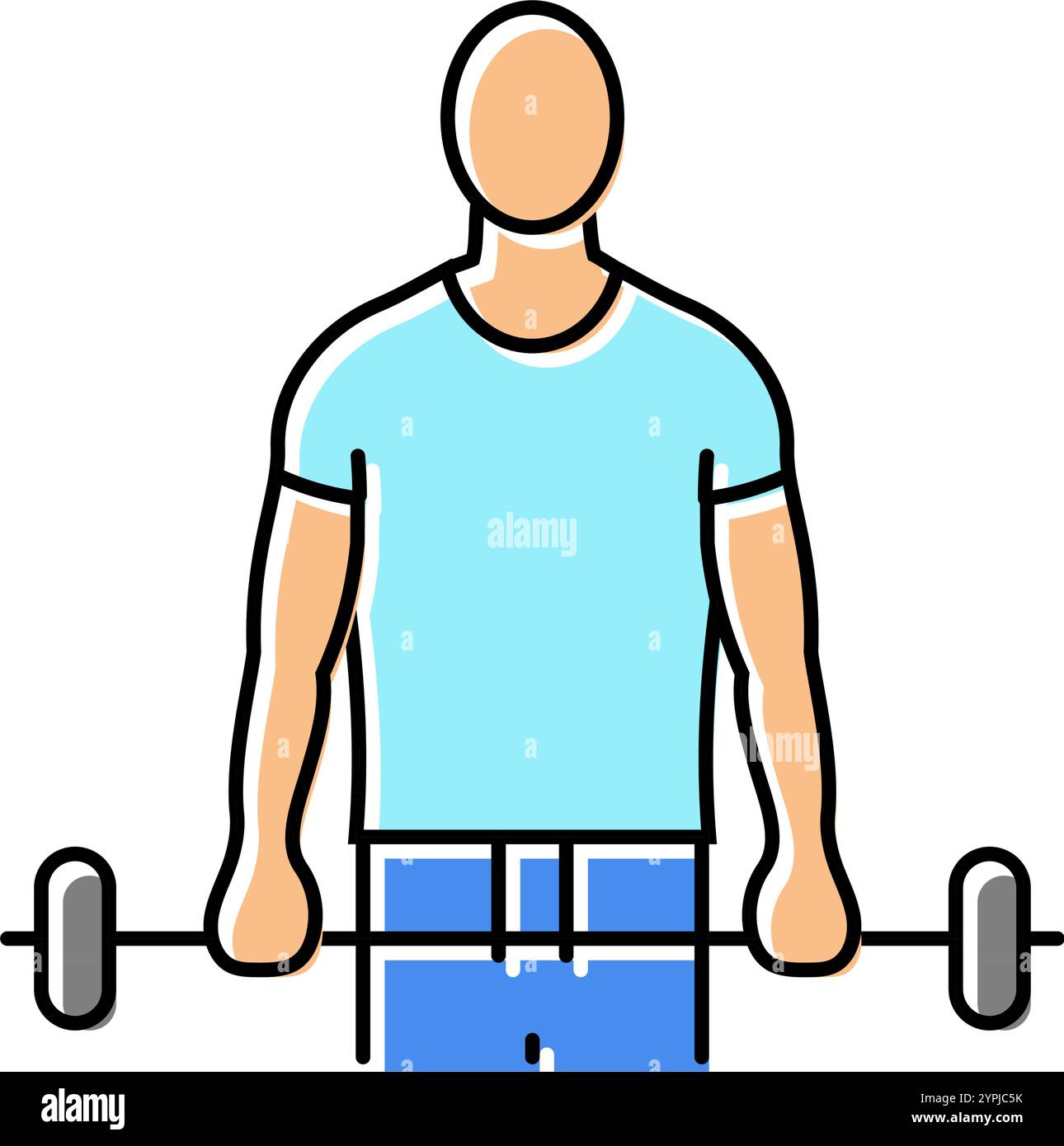 reverse curls arm fitness exercise color icon vector illustration Stock ...