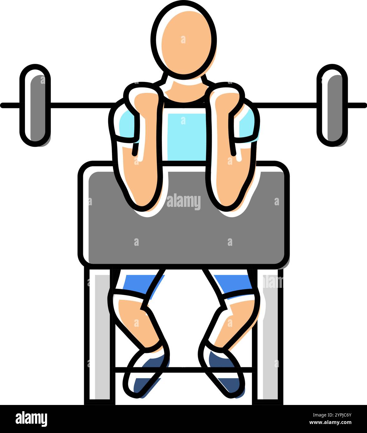 preacher curls arm fitness exercise color icon vector illustration ...