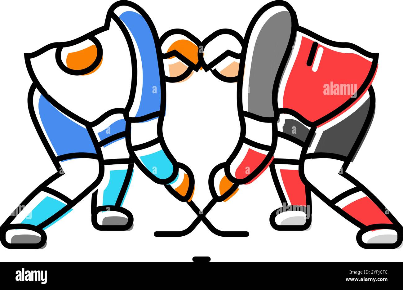 faceoff ice hockey sport game color icon vector illustration Stock ...
