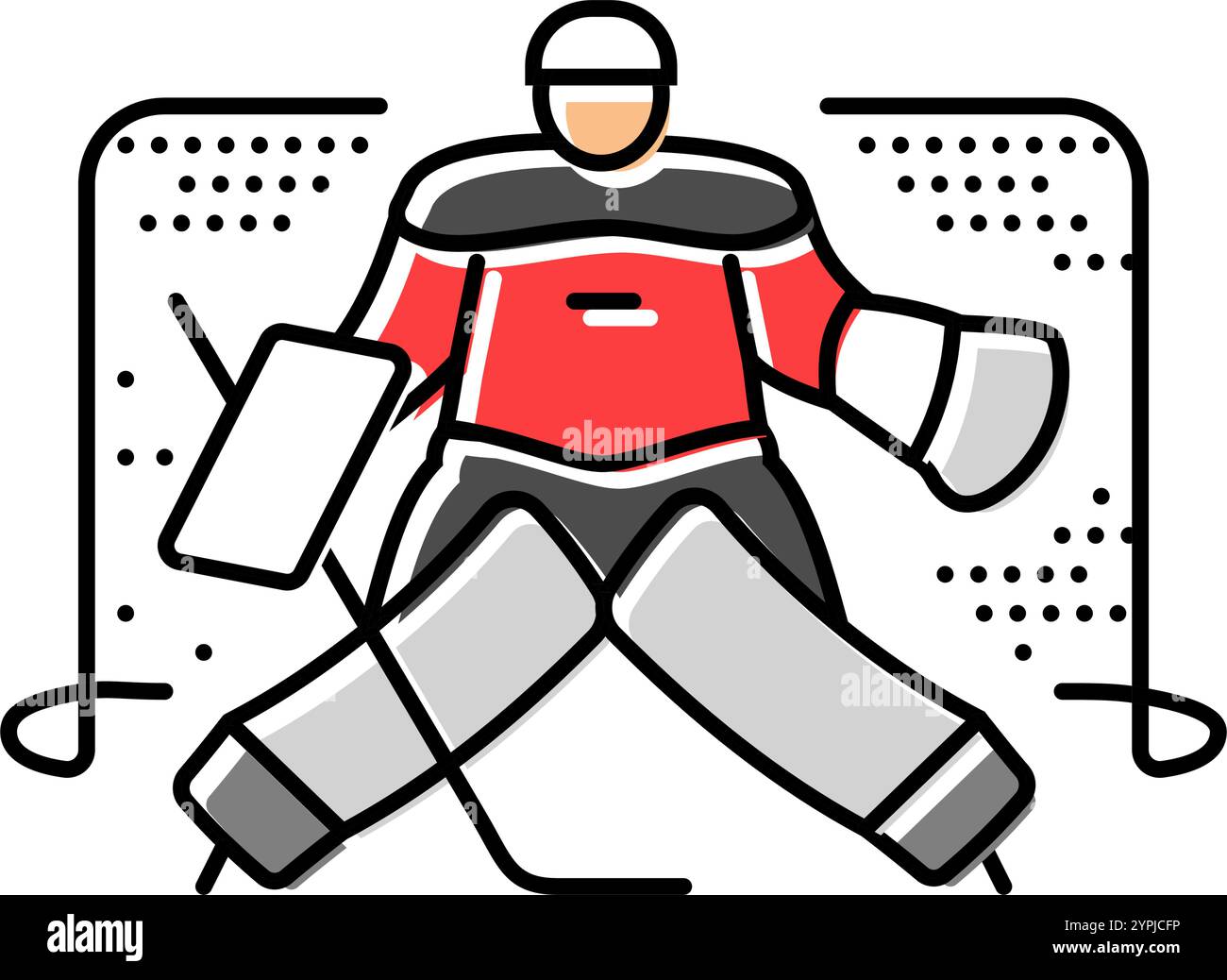 goaltender ice hockey sport game color icon vector illustration Stock ...