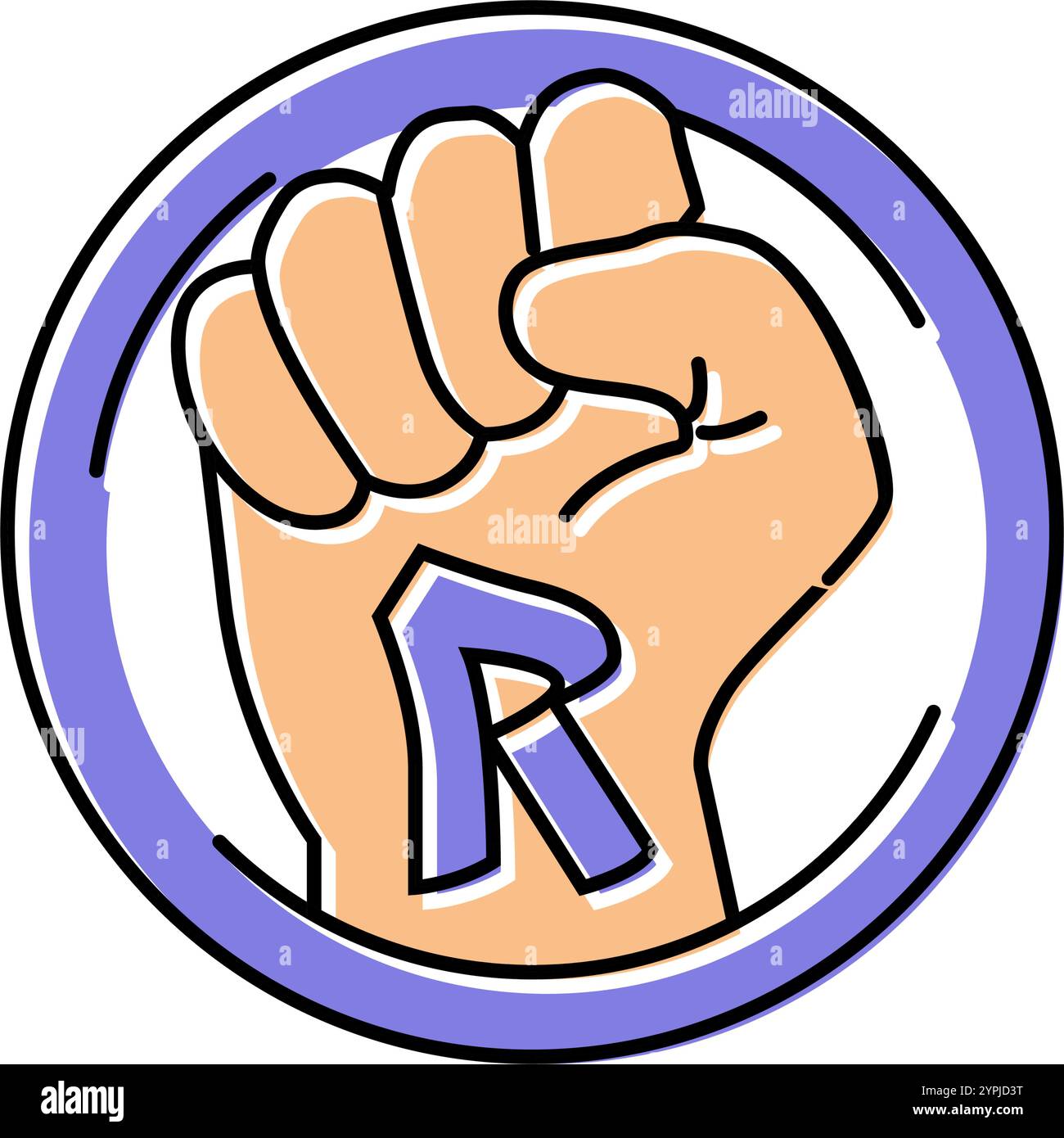 rebellion subculture style punk color icon vector illustration Stock ...