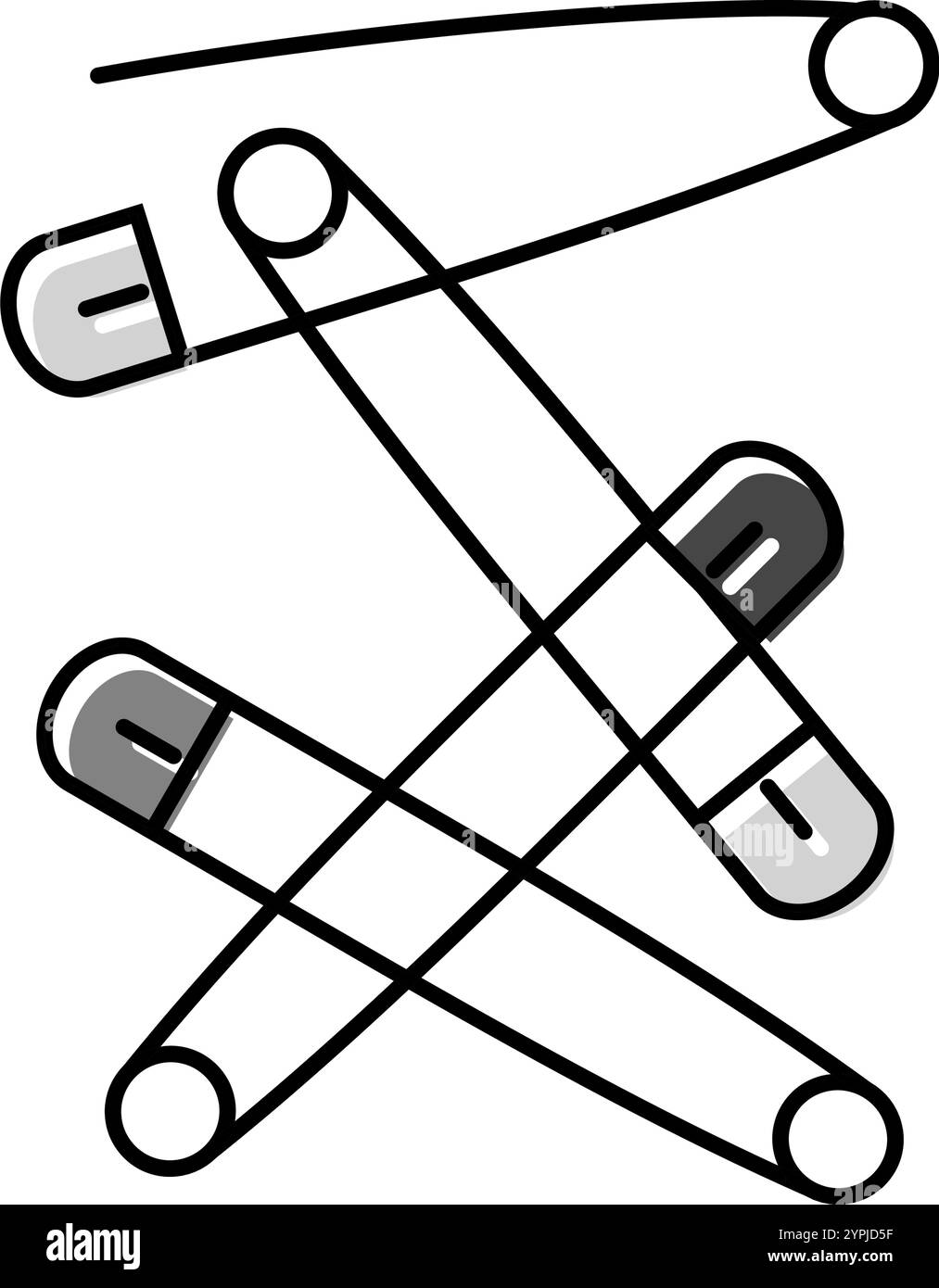 safety pins subculture style punk color icon vector illustration Stock ...