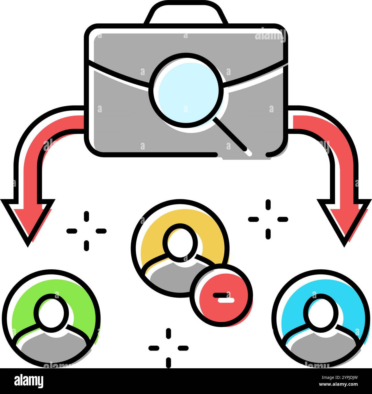 passive candidate recruitment business work job color icon vector ...