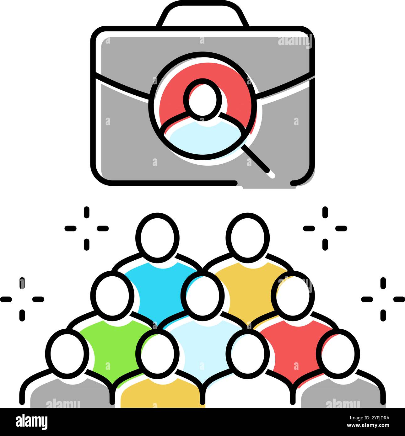 talent pool recruitment business work job color icon vector ...