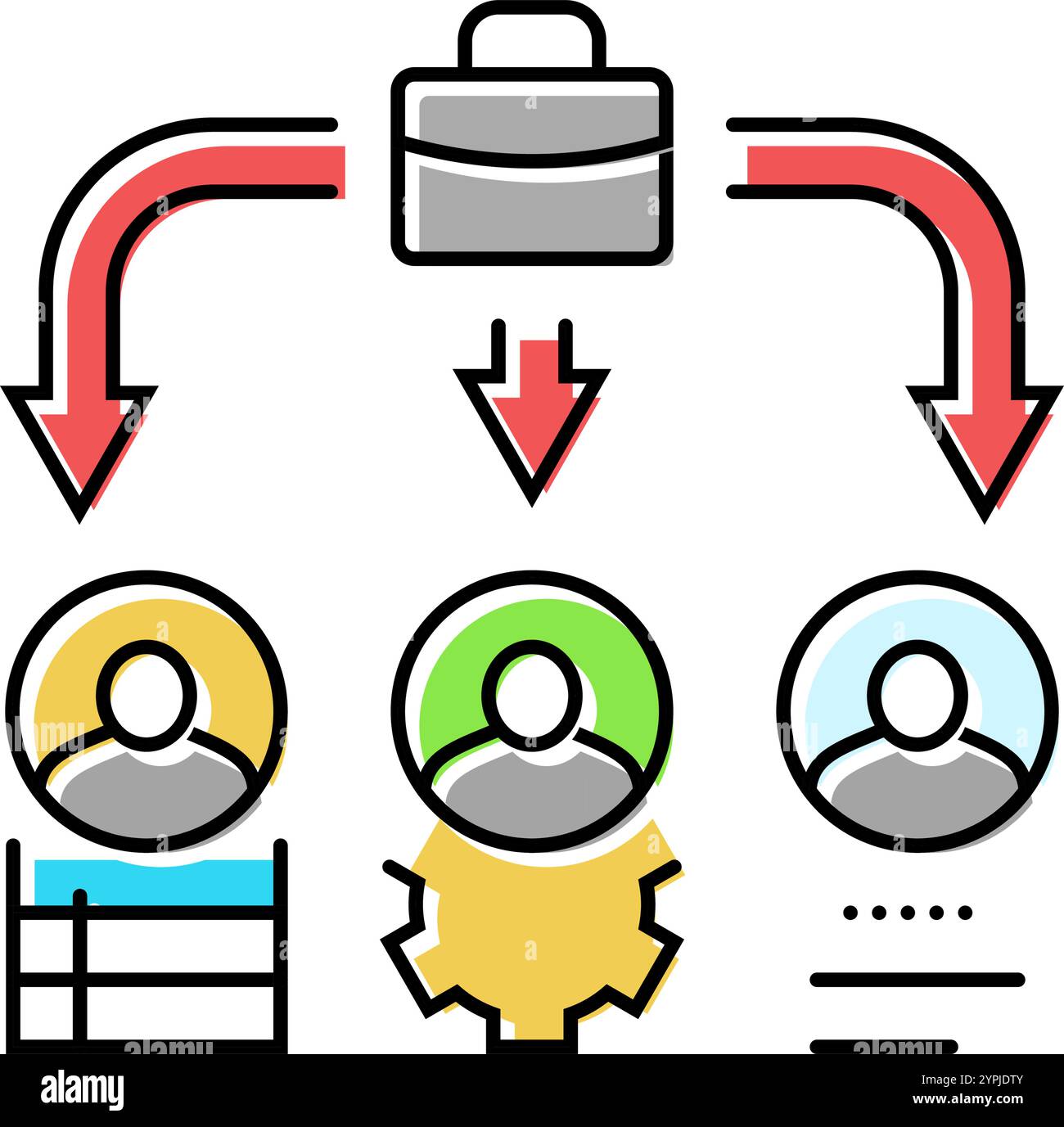 redeployment recruitment business work job color icon vector ...