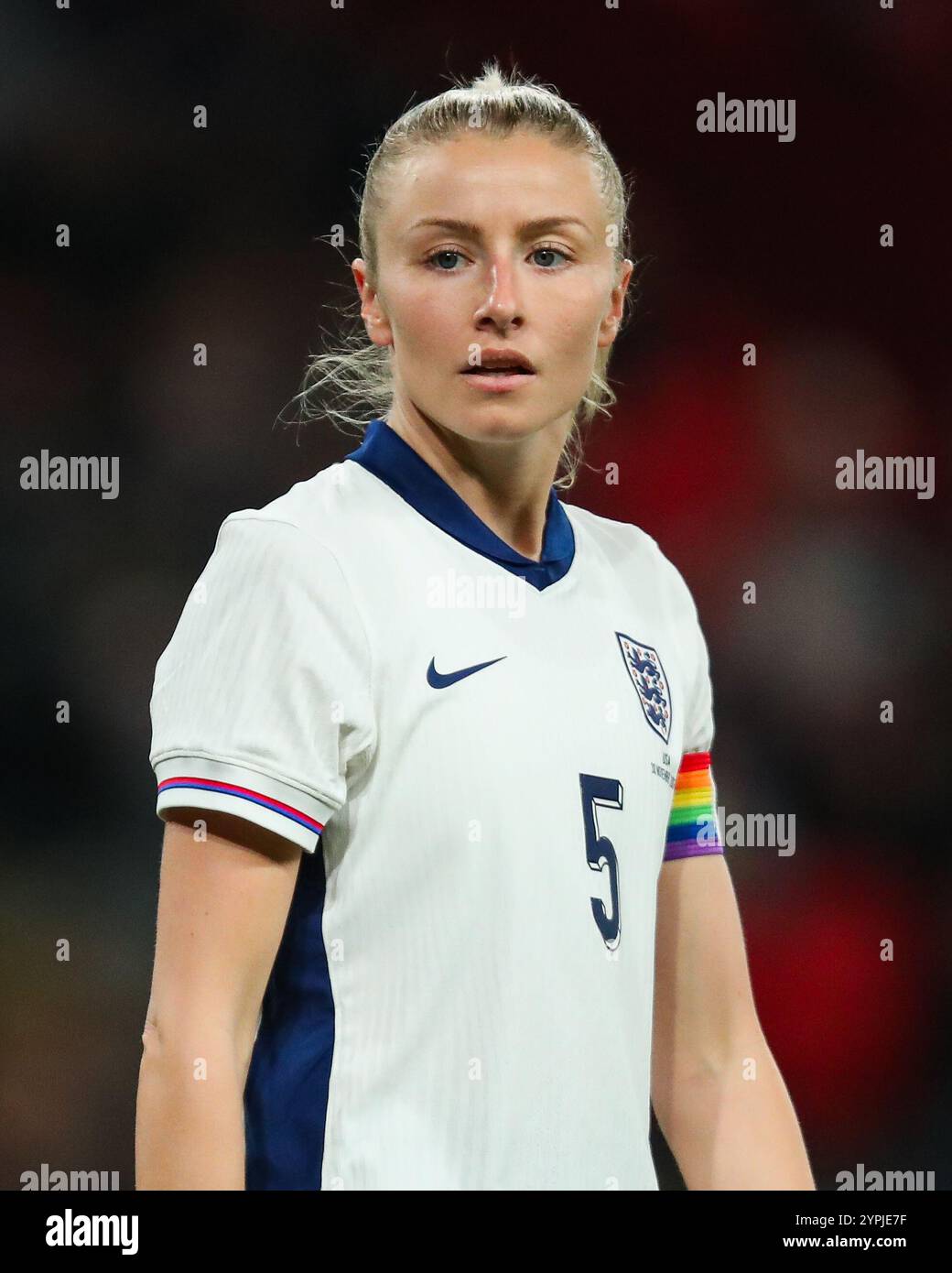 Leah Williamson of England looks on during the Women's International ...