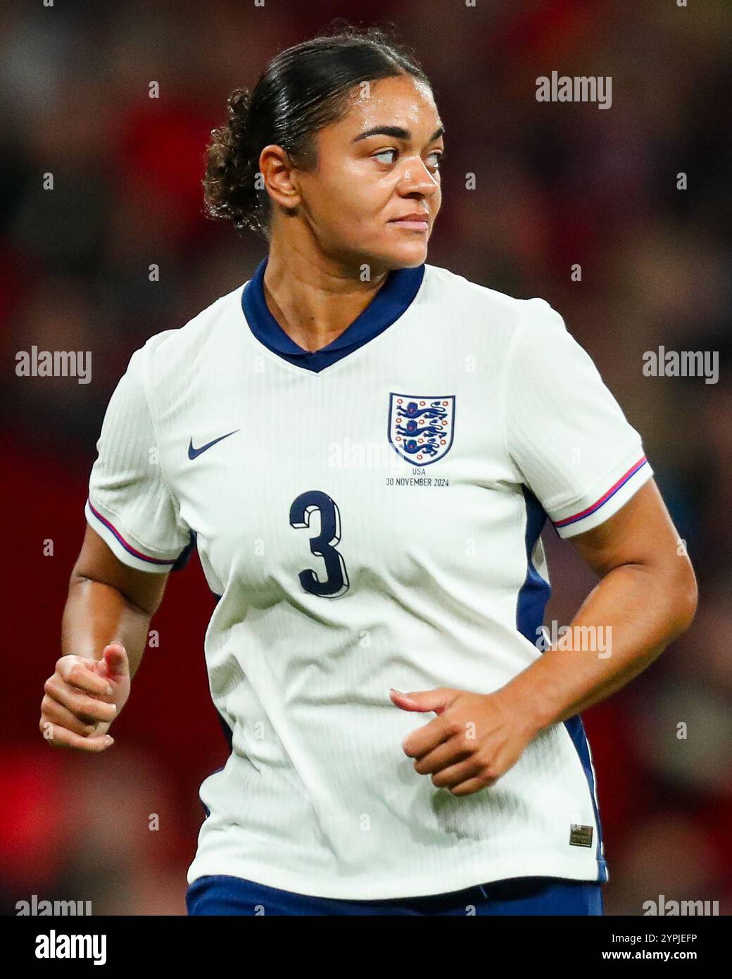 Jess Carter in action during the Women's International Friendly match ...