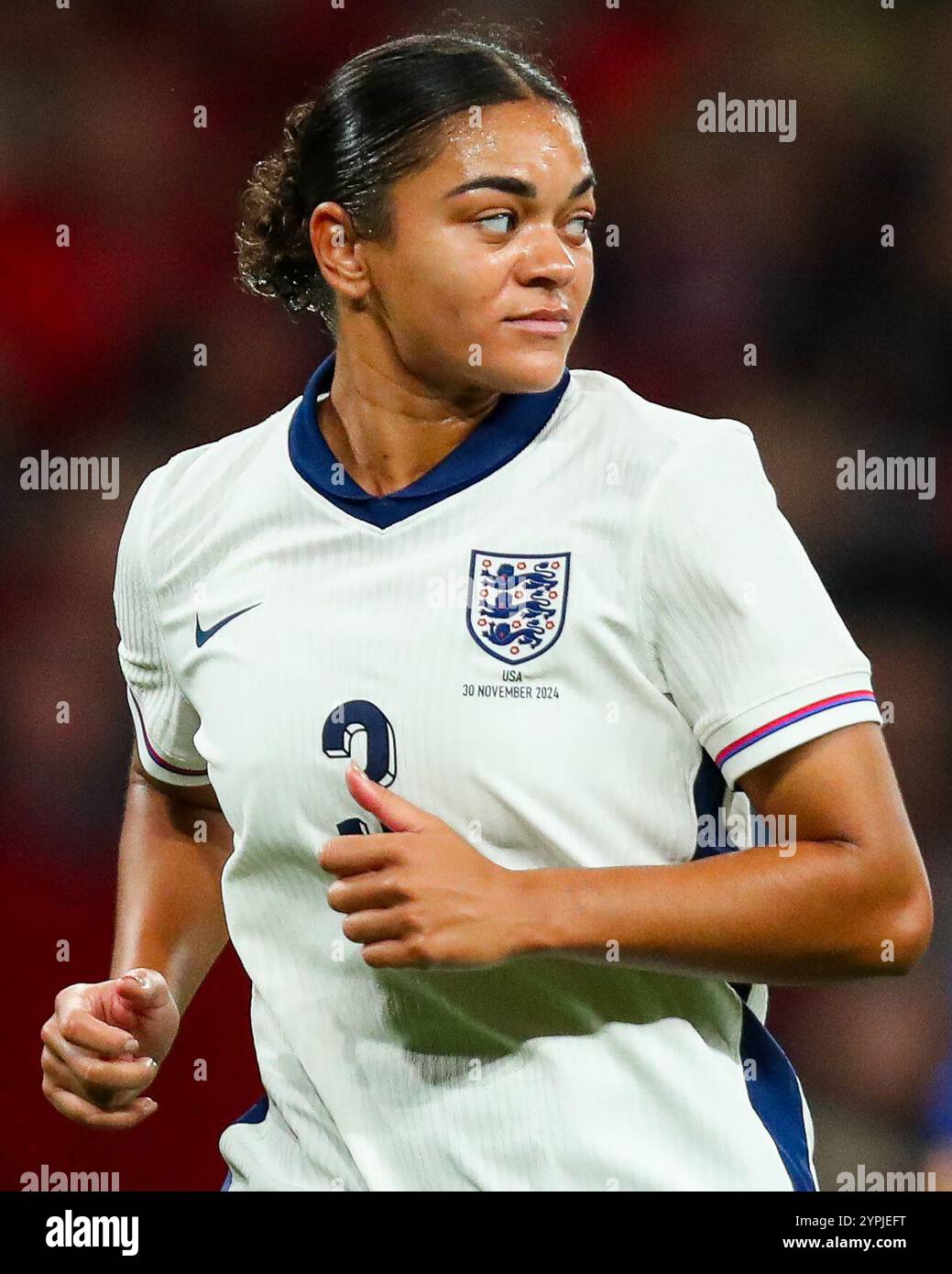 Jess Carter in action during the Women's International Friendly match ...