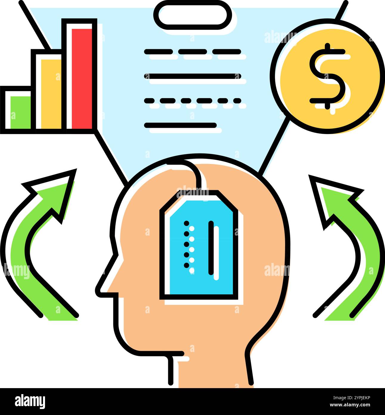 product knowledge consumer behavior color icon vector illustration ...