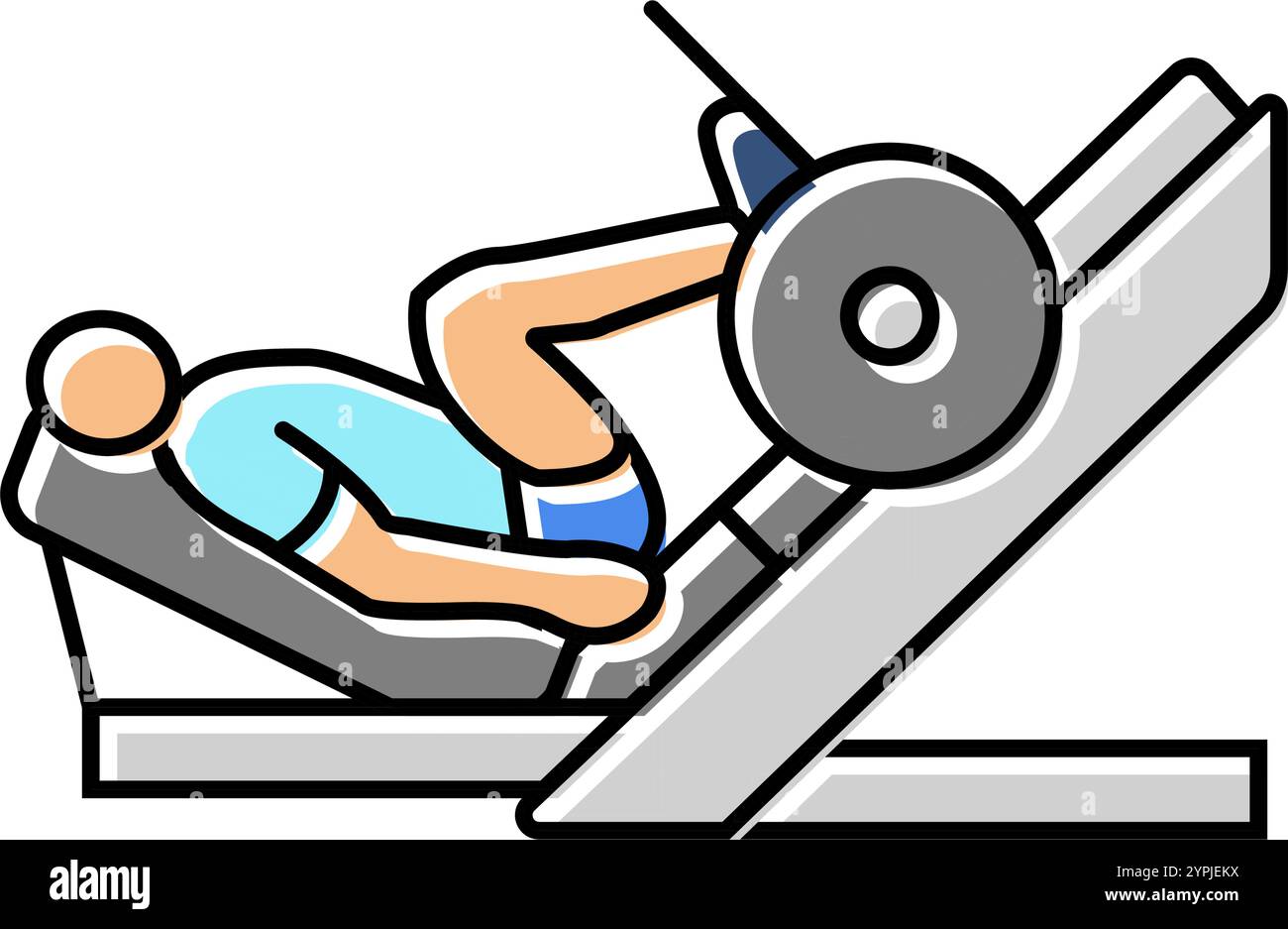 leg press fitness exercise color icon vector illustration Stock Vector ...