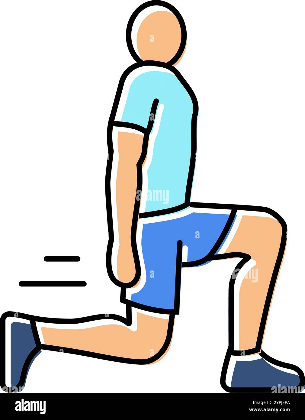 lunges fitness exercise leg color icon vector illustration Stock Vector ...