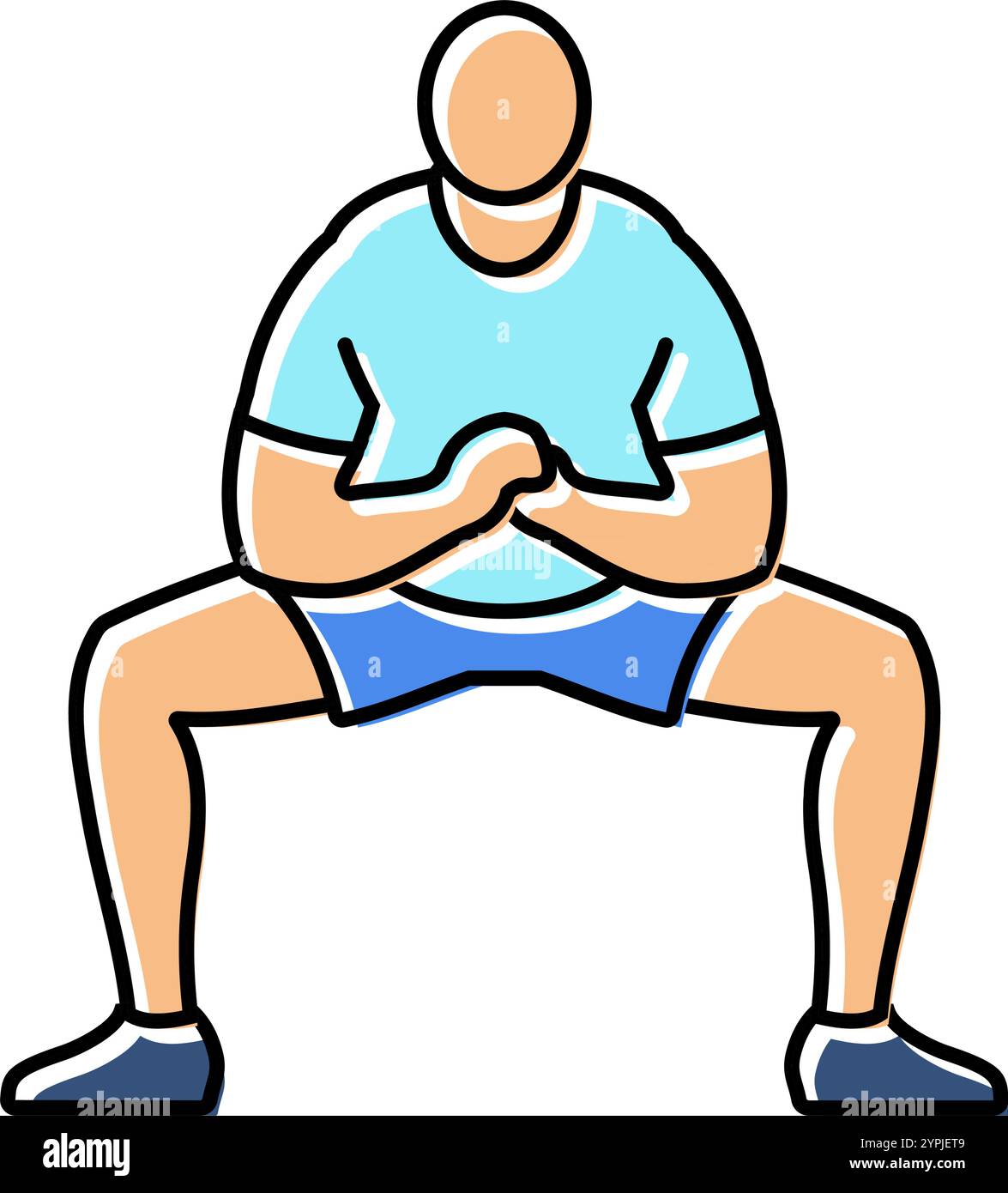 sumo squats fitness exercise leg color icon vector illustration Stock ...
