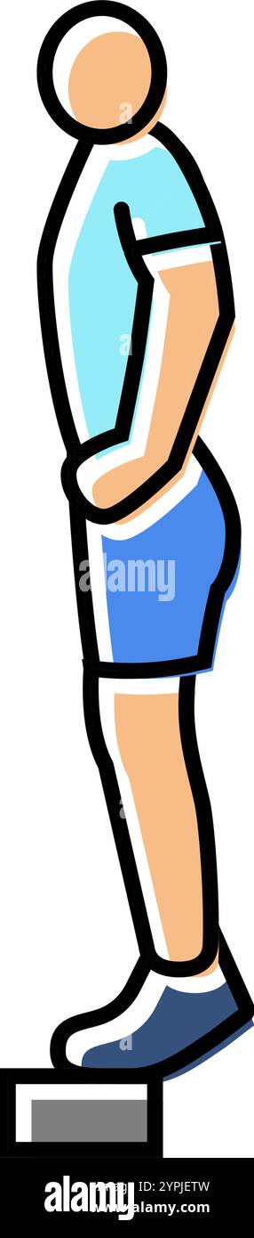 calf raises fitness exercise leg color icon vector illustration Stock ...