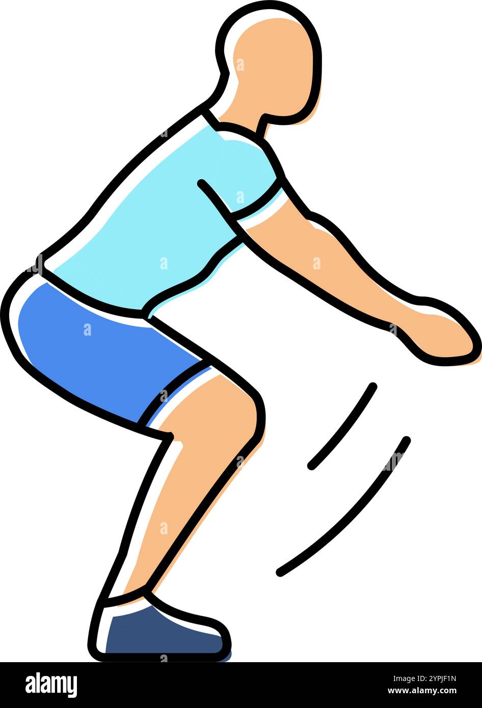 box jumps fitness exercise leg color icon vector illustration Stock ...