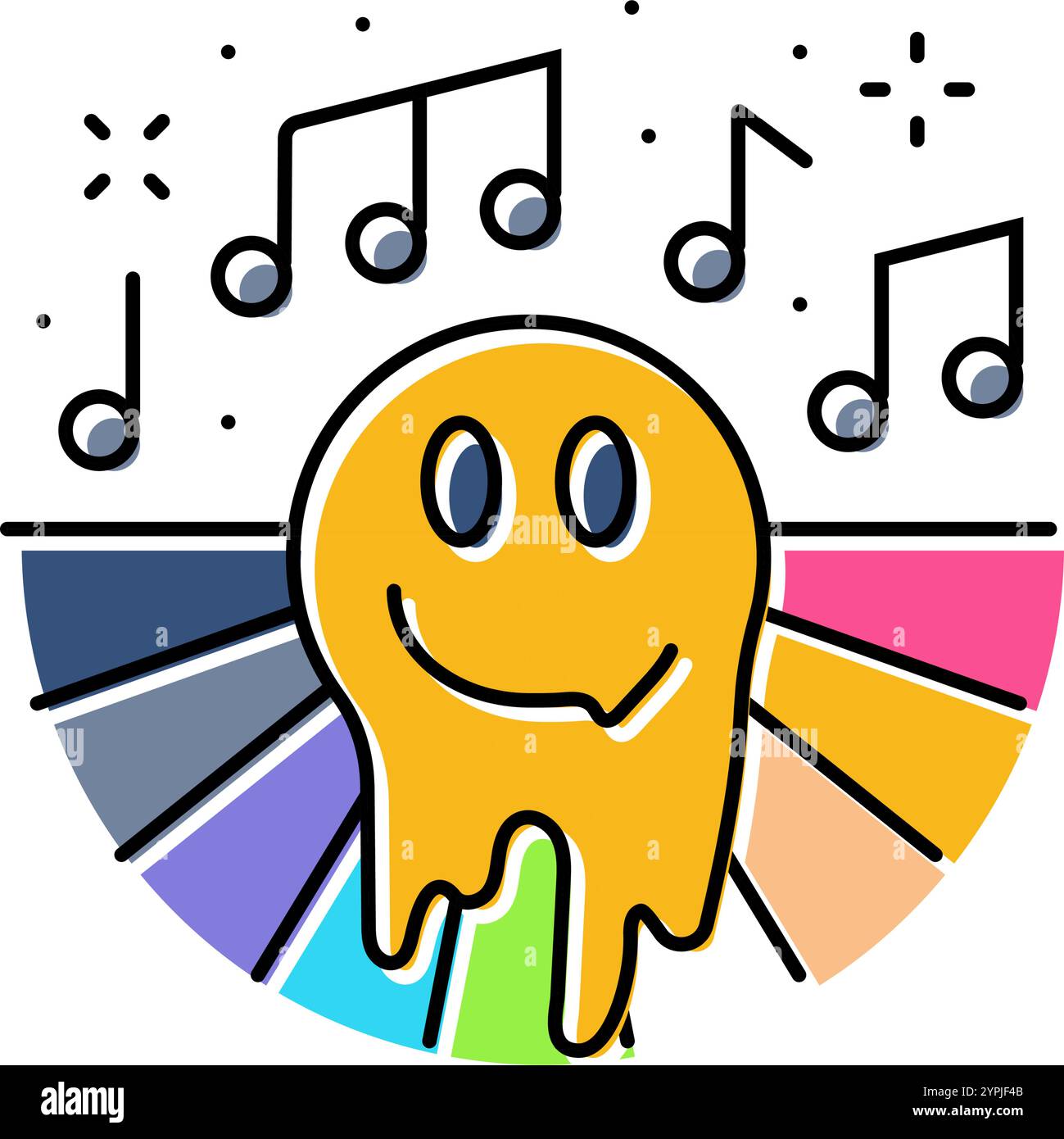 rave music retro color icon vector illustration Stock Vector Image ...