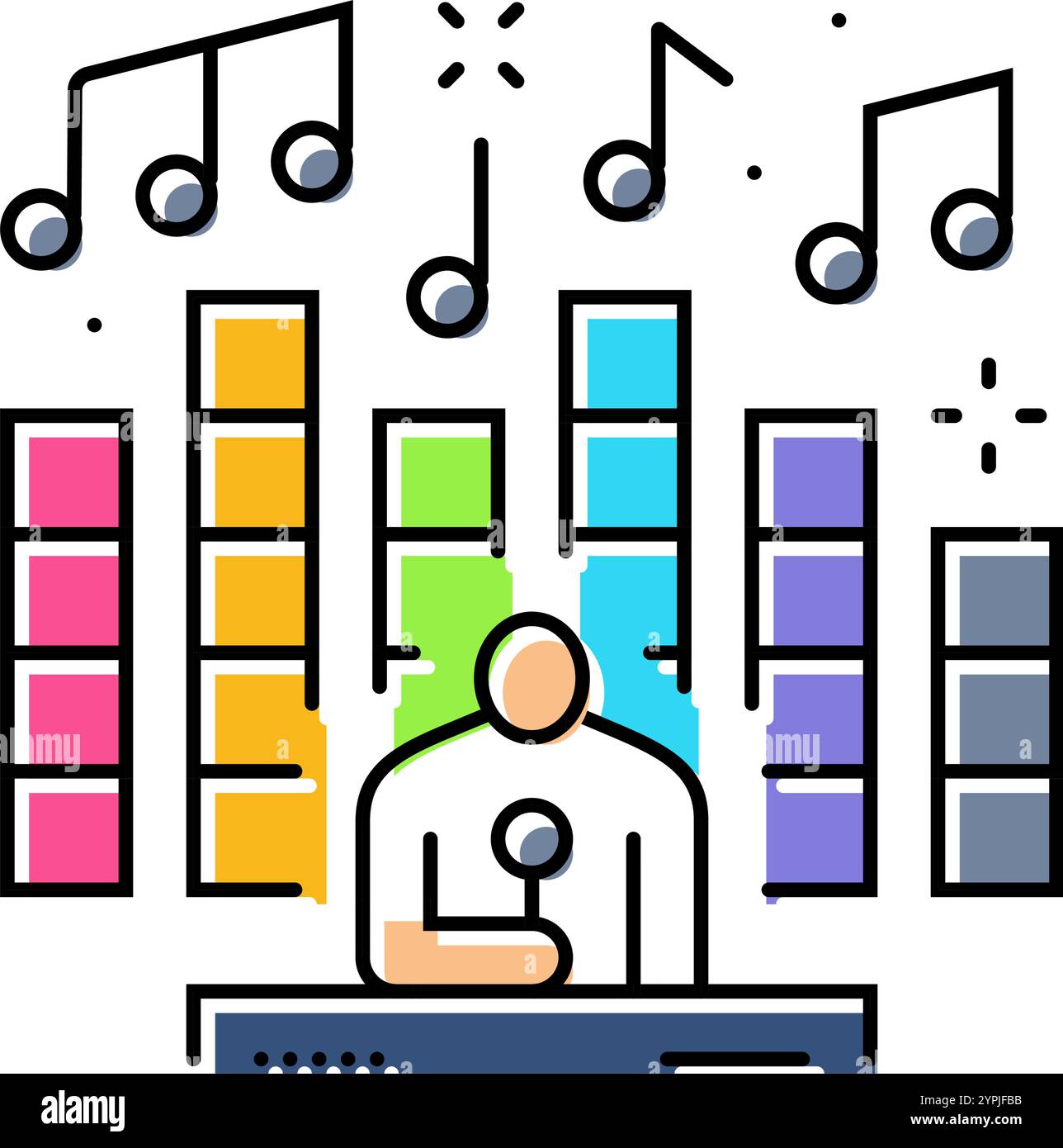 edm lifestyle rave retro color icon vector illustration Stock Vector ...