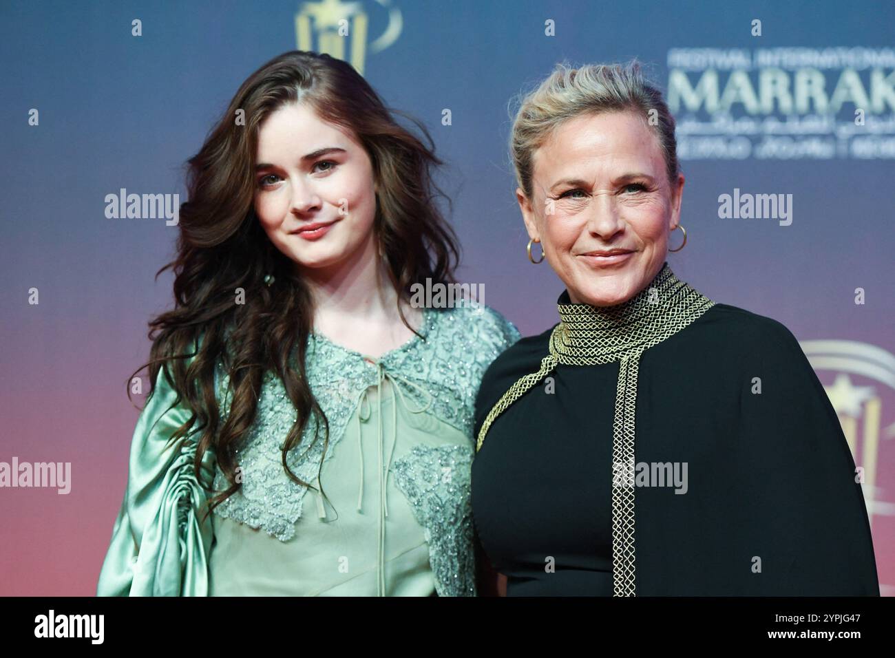 Marrakech, Morocco. 30th Nov, 2024. Patricia Arquette and her daughter ...