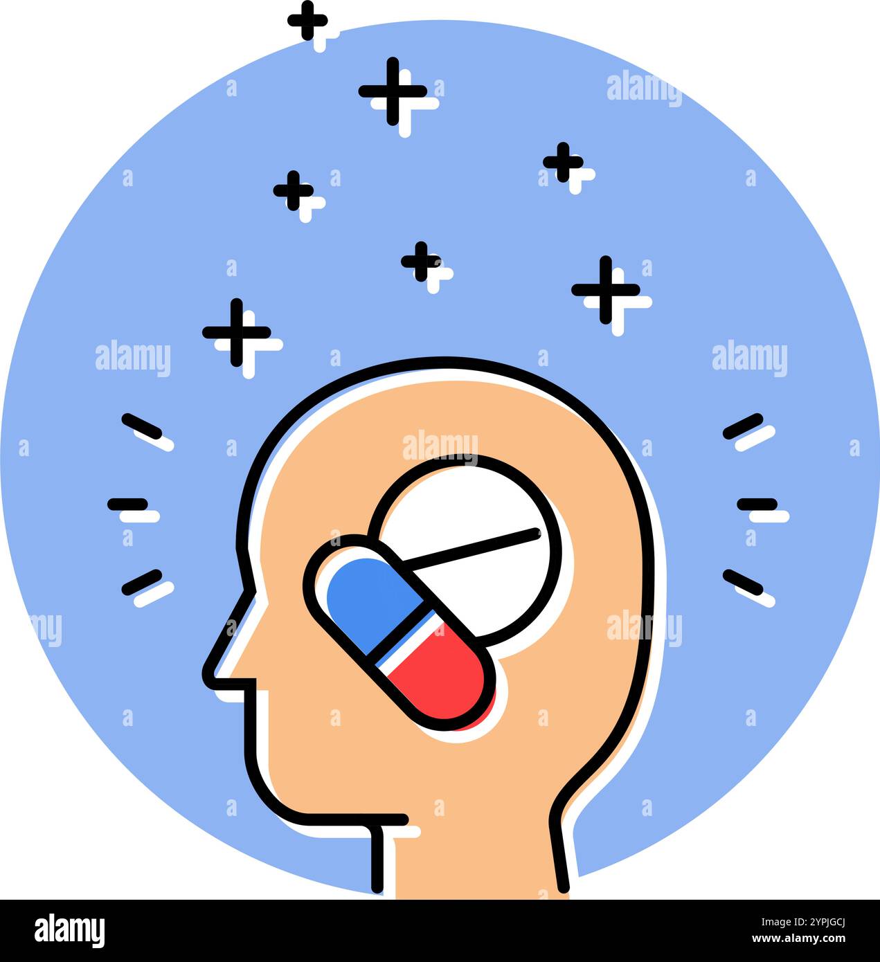 the placebo effect unsolved mystery color icon vector illustration ...