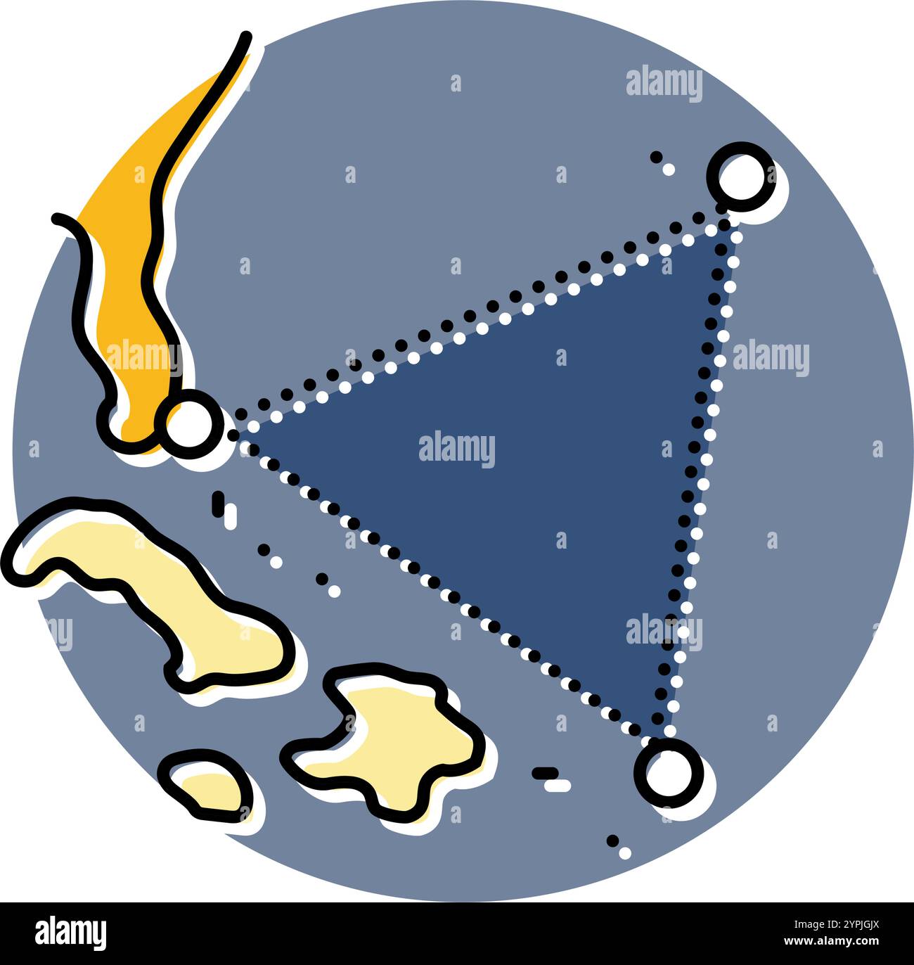 the bermuda triangle unsolved mystery color icon vector illustration Stock Vector Image & Art ...