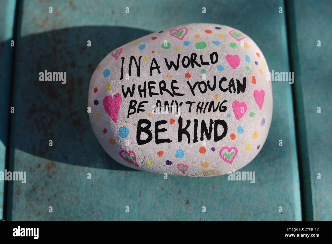Hand painted kindness rock saying in a world where you can be anything ...