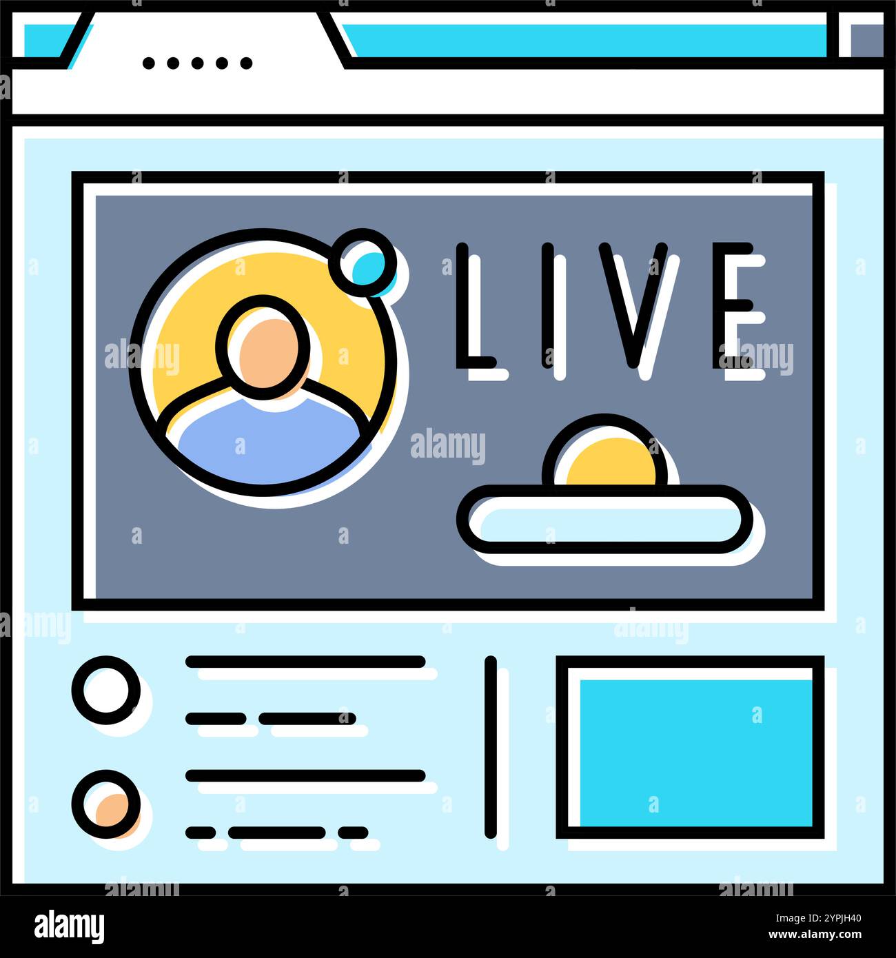 live streaming virtual conference color icon vector illustration Stock ...