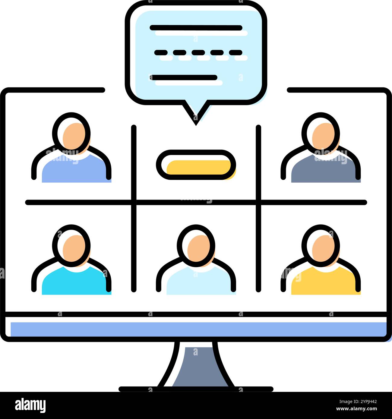 breakout sessions virtual conference color icon vector illustration ...
