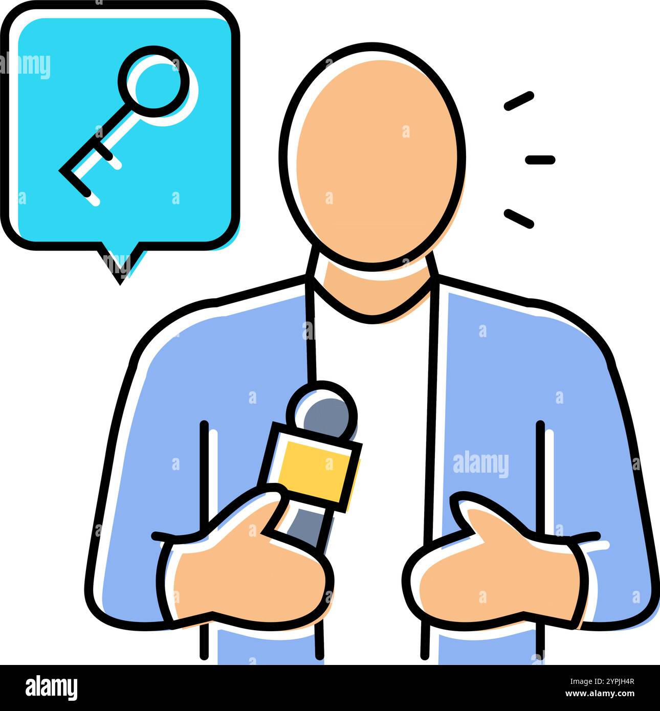 keynote speaker virtual conference color icon vector illustration Stock ...