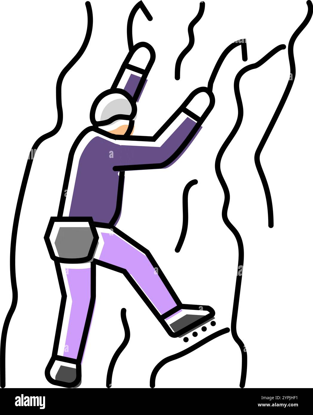 ice climbing winter sport color icon vector illustration Stock Vector ...