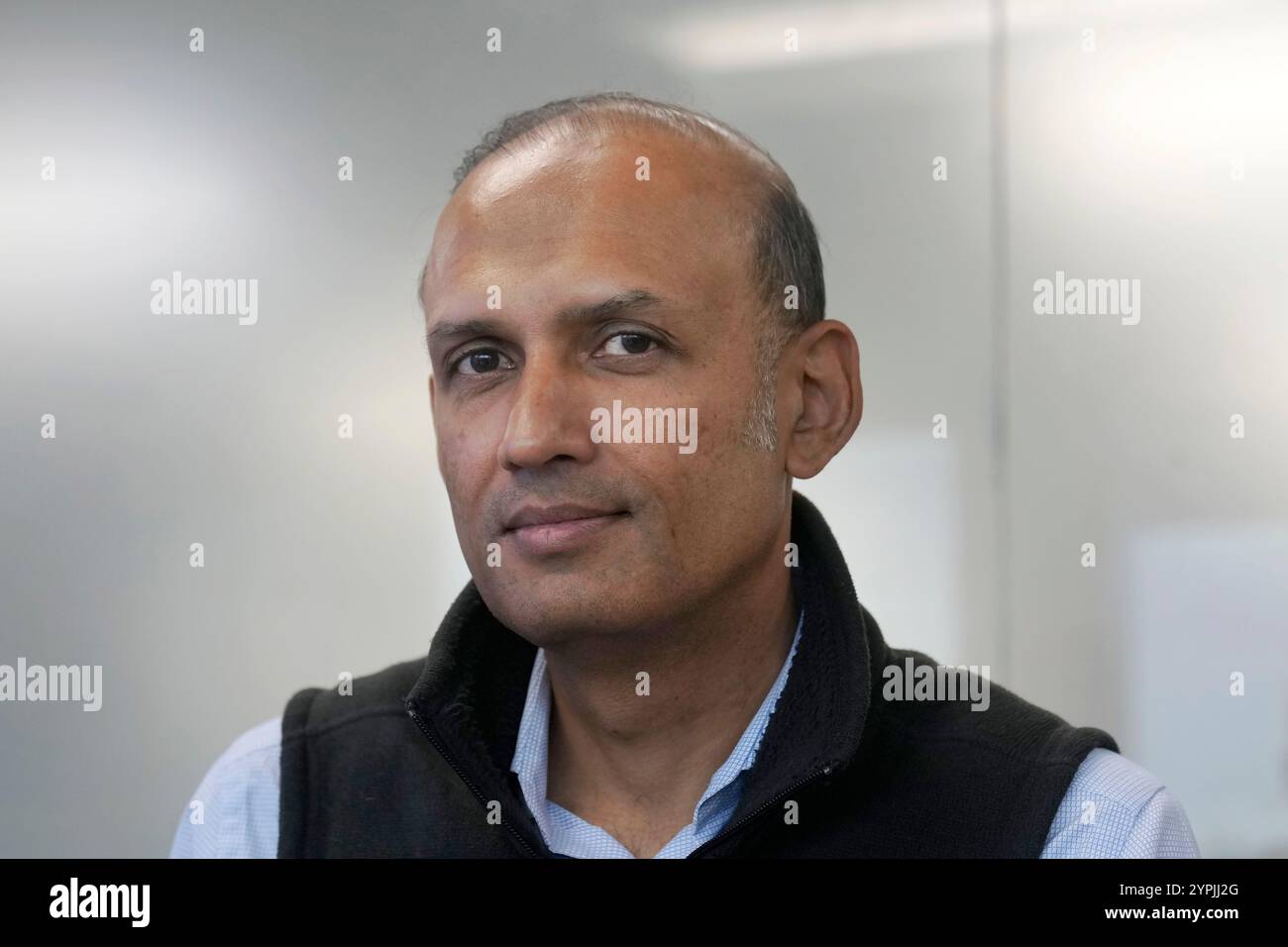 Sid Sheth, CEO and Co-founder of d-Matrix, poses for photos while being ...