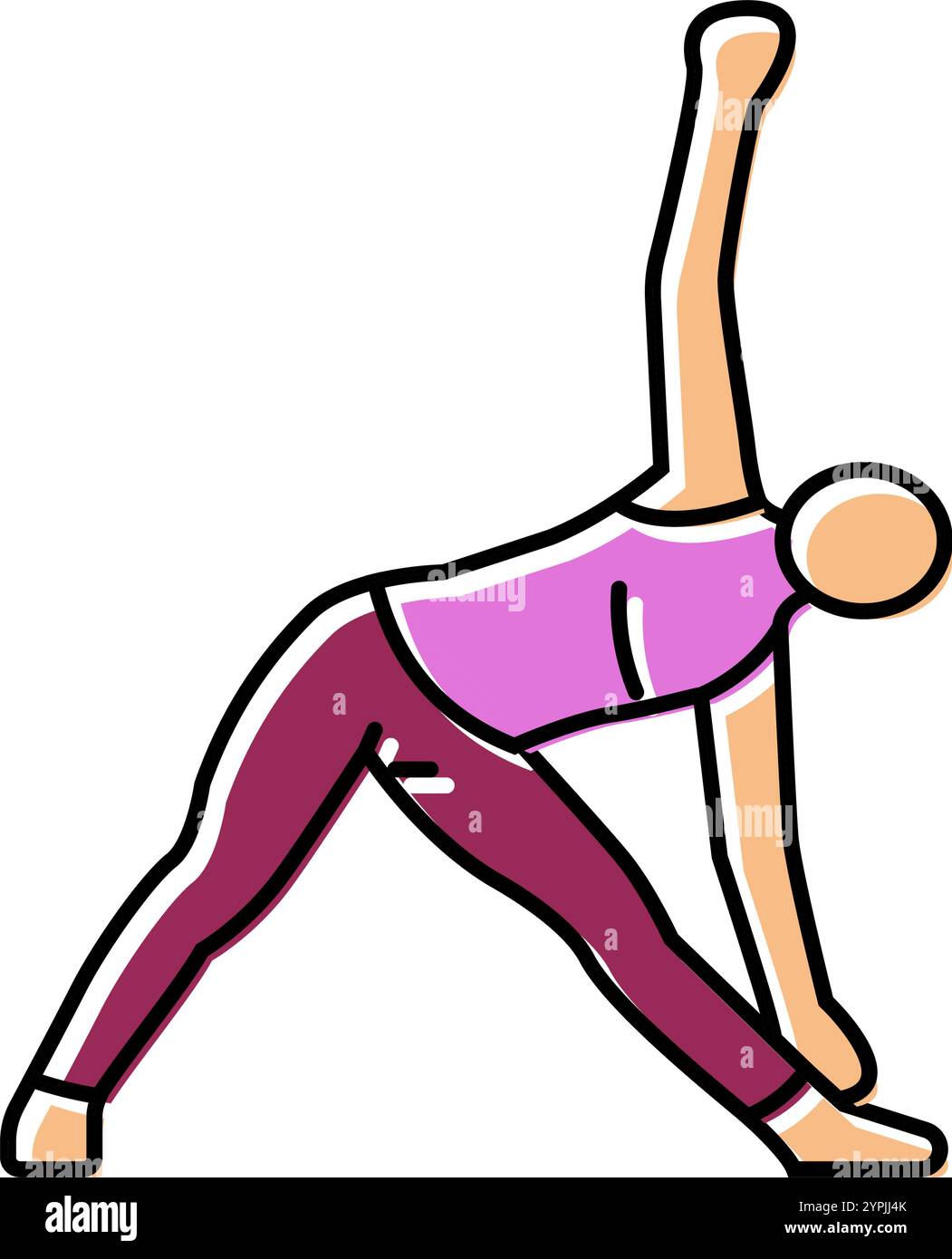 triangle pose trikonasana yoga color icon vector illustration Stock ...