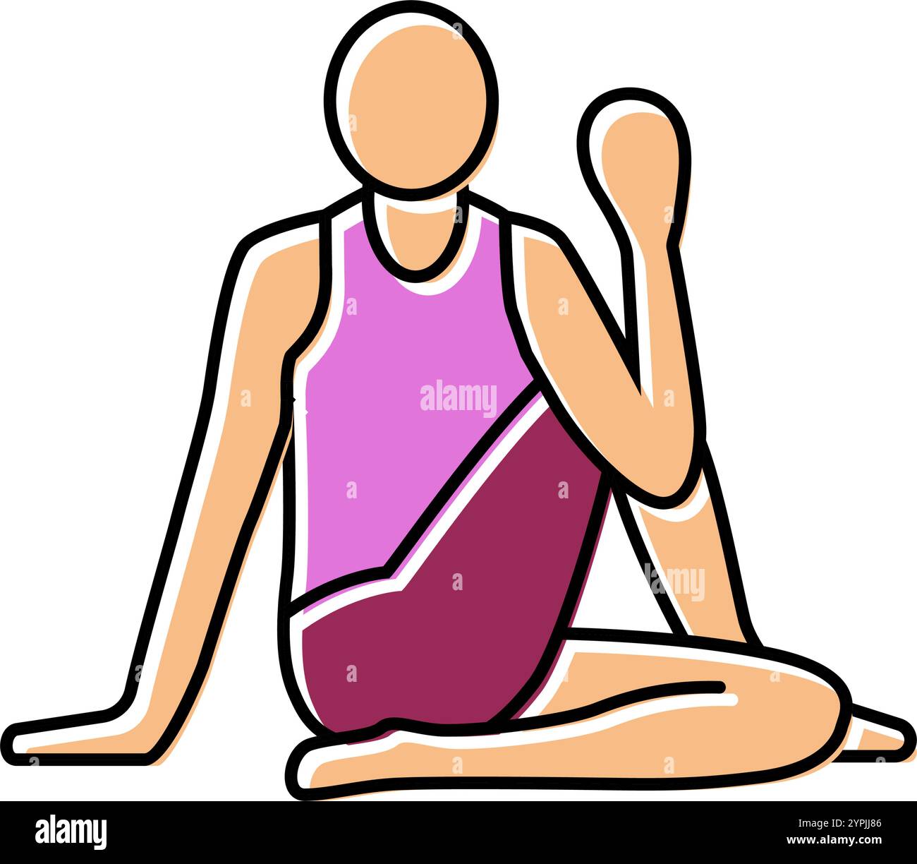 fish pose matsyasana yoga color icon vector illustration Stock Vector ...