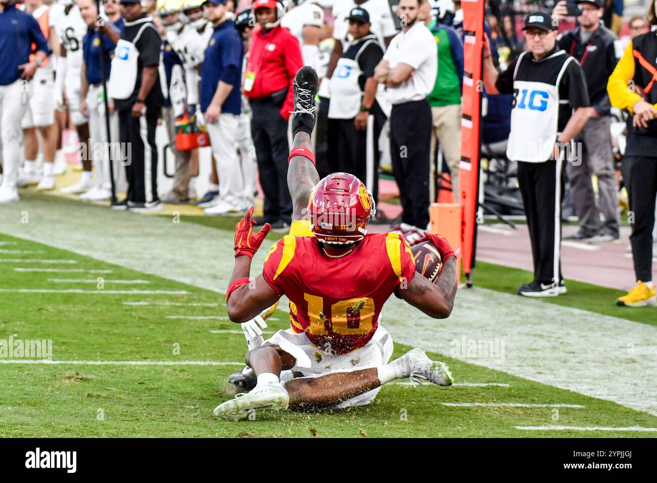 Los Angeles, CA. 30th Nov, 2024. USC Trojans wide receiver Kyron Hudson ...